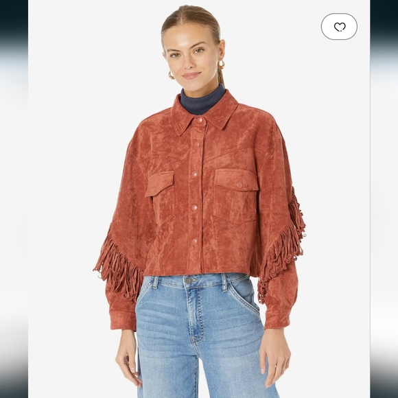 Blank NYC | Jackets & Coats | Blank Nyc Faux Suede Fringe Shirt Jacket ...